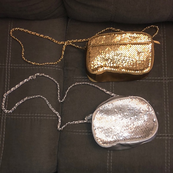 Bags | Two Metallic Purses Separate Or Together | Poshmark